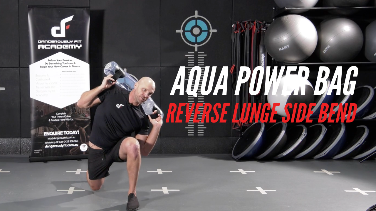 Aqua Power Bag Reverse Lunge Side Bend | Power Bag Australia ...